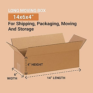 Aviditi 14 x 6 x 4 Corrugated Cardboard Boxes, Long 14"L x 6"W x 4"H, Pack of 25 | Shipping, Packaging, Moving, Storage Box for Home or Business, Strong Wholesale Bulk Boxes