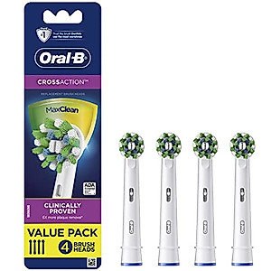 Oral-B CrossAction Electric Toothbrush Replacement Brush Heads Refill, 4ct (Packaging may vary)