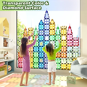 Kids Toys Magnetic Tiles Toys for 3 Year Old Boys Girls STEM Learning Toy Magnetic Building Blocks Toys for Boys & Girls Ages 3-5 4-8 Birthday Kids Gifts