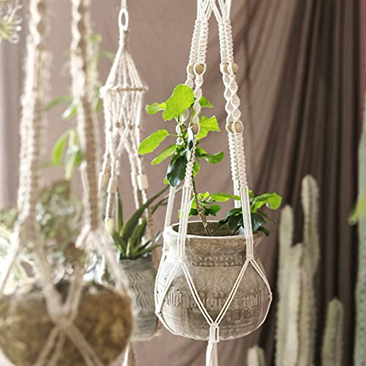 Natural Cotton Rope, JEUIHAU 328 Feet 1/4 Inch Cotton Clothesline Rope, All-Purpose Braided Cotton Rope Utility Cord for Clothes Hanging, Crafting, Macrame, Basket Making, and DIY Art Projects