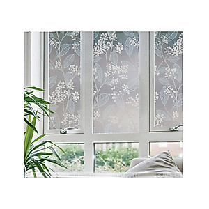 YUTR Decorative Privacy Window Film, No Glue Decor Static Cling Glass Sticker, Anti-UV Window Tint for Living Bath Room/Kitchen/Front Door or Office