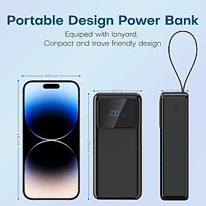 ENRIPRT Portable Charger Power Bank, 50000mAh Power Bank 22.5W PD and QC 4.0 Quick Charging with 5 Outputs & 3 Inputs,LED Display External Battery Pack for iPhone,Samsung,Tablet, iPad etc