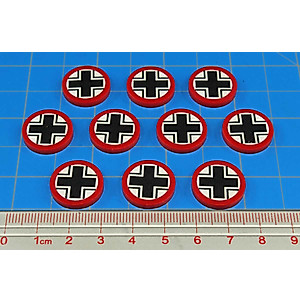 LITKO World War Two Miniature Wargames National Faction Token Game Pieces Compatible with Bolt Action (10) (German National Cross)