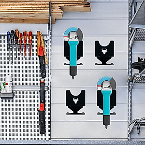 Ecqizer Angle Grinder Stand Bench Grinder Stand and Polisher Holder Angle Grinder Tool Stand Garage Wall mount Ideal Air Tool Holder for a Clutter Air Tool Holder (4PCS)