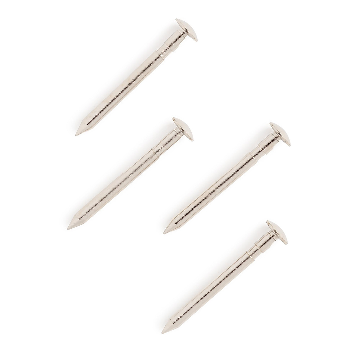 Pinewood Pro Derby Car Machined PRO Polished Speed Axles, Nickel-Plated with 2 Grooves and Angled Head minimizes Friction to get The Fastest axle (4 axles)