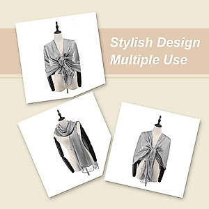 Wedding Shawl Metallic Sparkle Party Formal Shawls Wraps Evening Dresses silver