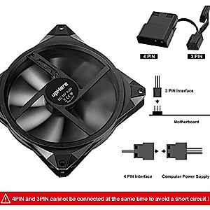 uphere 140mm Case Fan 3-Pack Computer Case Fan with Advanced Hydraulic Bearing for Silent Operation Standard 140 mm Case Fan 3 Pack with 3 Pin & Molex /(BK143-3)