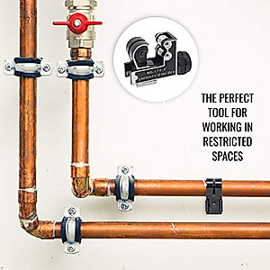 Pipe Cutter [1/8" - 1 1/8"] Tube Cutter Tool for Copper Pipe, Stainless Steel Tubing, Metal, Plastic, Brass - Copper Pipe Cutter - Compact & Tight Space Rigid Tubing Cutter Set for Plumbing