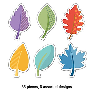 Carson Dellosa Colorful Leaves Cutouts, 36 Fall Cutouts for Bulletin Board and Classroom Décor, Multi-Color Leaf Classroom Cut-Outs, Seasonal Cutouts for Classroom Fall Bulletin Board Decorations