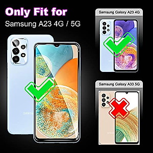 Cizerin 4 Pack Screen Protector for Samsung Galaxy A23 5G/4G 6.6 inch - 2 Pack Tempered Glass Screen Protector and 2 Pack Camera Lens Protector - Shatter Proof- HD Clarity