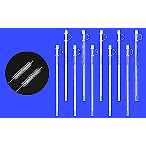 13" Flexible Straws for Jumbo Mugs (10) with 2 Straw Cleaning Brushes