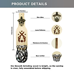 KingLive Bottle Opener - Funny Beer Bottle Opener with Wall Mounted Cap Catcher, Fun and Unique Gifts for Men, Dad, Father, Him, Perfect for Kitchen, Living Room, Bedroom, Outdoor, and Bar Decor
