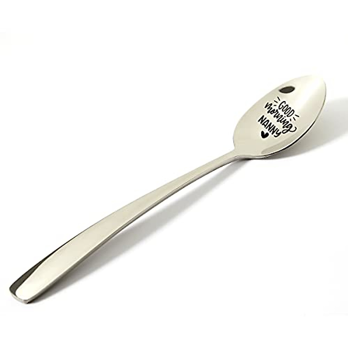 VIYZZX Grandma Gifts from Granddaughter Grandson Wife, Funny Good Morning Nanny Spoon Engraved Stainless Steel, Tea Lover Coffee Lovers Gifts, Nanny Birthday Valentine Mother's Day Christmas Gift