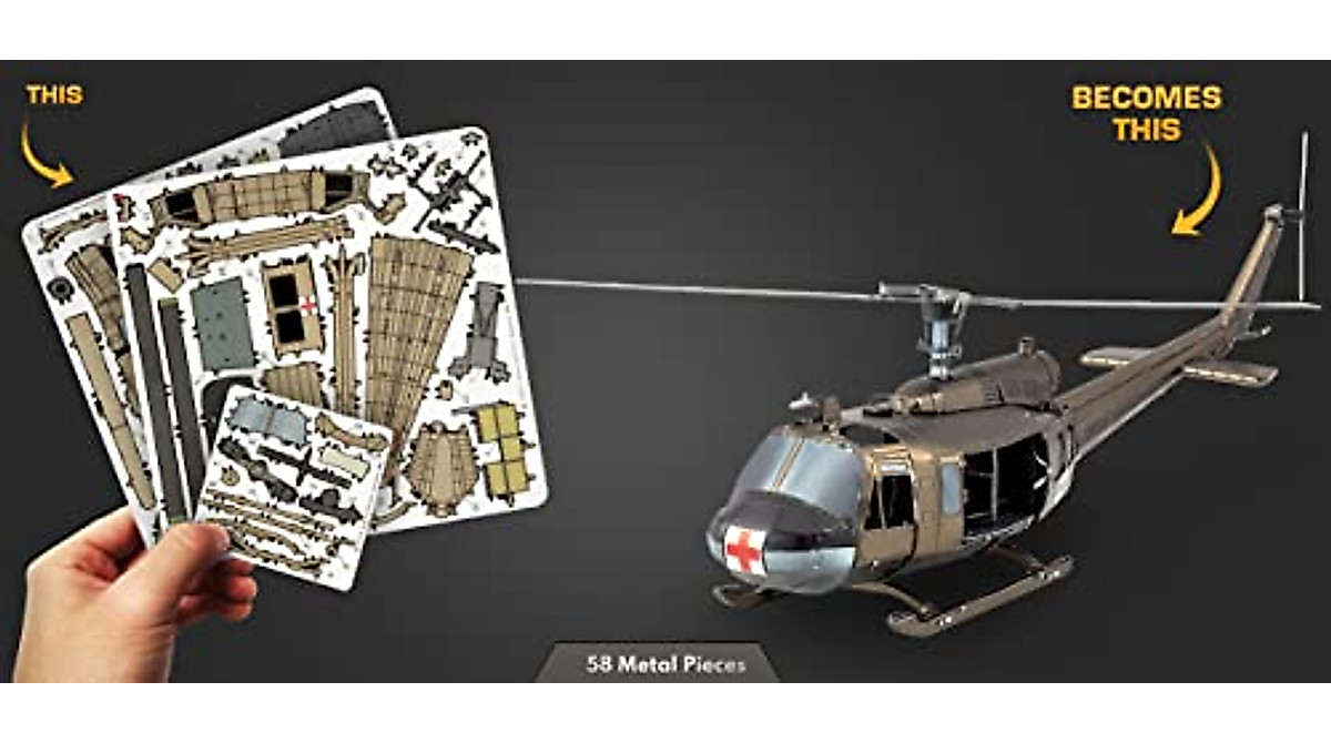 Build the UH-1 Huey: 3D Metal Model Kit Bundle