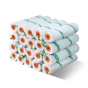 LIEKUMM Microfiber Paint Roller 6 Inch, High Density Microfiber Roller Covers Refills, House Painting Supplies, Suitable for House Painting DIY Craft Wall Repair, Pack of 20