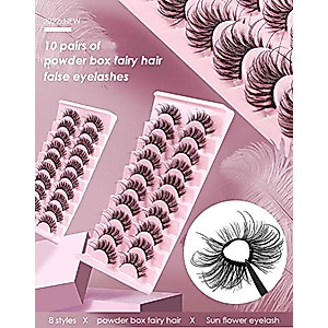 NEW 10Pairs Mink Eyelashes 100% Handmade 3D Mink Lashes Full Strip Lashes Soft False Eyelashes Makeup Lashes (XZ-05)