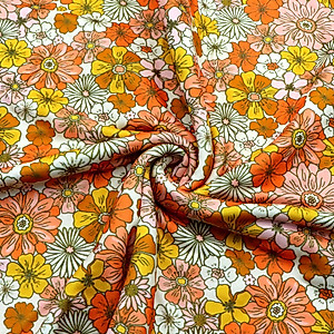 David accessories Double Brushed Poly Knit Fabric Fruit Pattern Printing Fabric 4 Way Stretch Spandex Knitting Fabric DBP Fabric by The Yard for Clothes Dress (C)