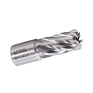 ACTOOL 11/16" Diameter × 1" Depth of Cut HSS ANNULAR Cutter with 3/4'' Weldon Shank
