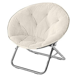Urban Lifestyle Faux Fur Saucer Chair, White