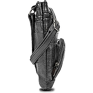 Krediz Genuine Leather Cross Body Handbag- Multi Pocket Women’s Purses with Adjustable Strap-Travel Ladies Shoulder Bags