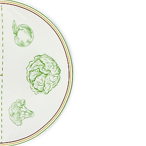 Cornucopia Ceramic Portion Control Plates (Set of 2); Microwave-Safe