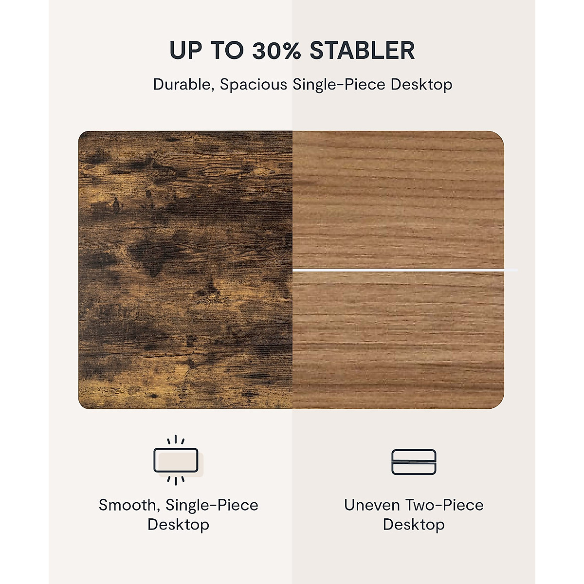 FLEXISPOT EN1 Height Adjustable Standing Desk 48 x 30 Inches Whole-Piece Desktop Ergonomic Memory Controller Electric Stand Up Desk (Black Frame + 48" Rustic Brown Desktop, 2 Packages)