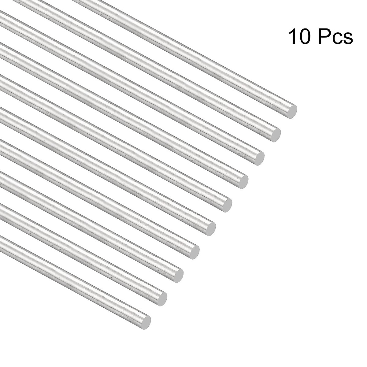 MECCANIXITY 304 Stainless Steel Round Rods, 4mm x 450mm Solid Shaft Rods for DIY Craft Model Car Helicopter Airplane, Pack of 10