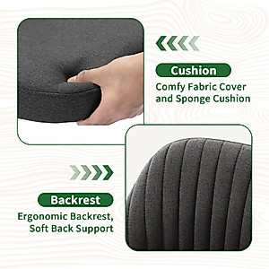 Armless Desk Chair with Comfortable Fabric Cover,Modern Home Office Chairs with Swivel Wheels for Computer Task Chairs Cute Vanity Chairs Adjustable Height for Living Room,Bed Room,Conference Office