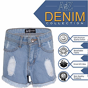 Kids Girls Shorts Bermuda Skinny Ripped Jeans Hot Pants Summer Denim Chino Short