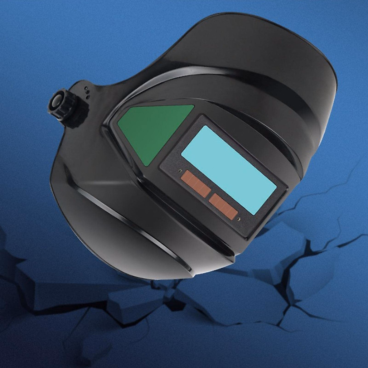 Dolity Large View Solar Powered Auto Darkening Welding Helmet, True Color Highest Wide Shade 49-13 Welder Mask Hood Cap for TIG MIG MMA Plasma, Black