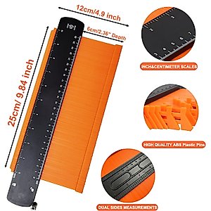 10 Inch Super Gauge Shape and Outline Tool, Contour Gauge Profile Tool with Lock, Measuring Tools Shape Duplicator Woodworking Tools for Flooring, Carpenter, Construction, Cool Gifts for Men