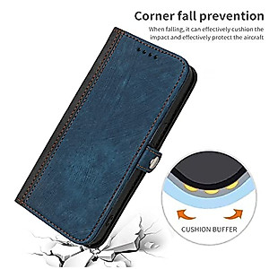 JLHYYXH Case for Sony Xperia 1 III, Credit Card Slot Wallet Case Magnetic Kickstand Special Stitching Shockproof Flip Cover Case for Sony Xperia 1 III-Royal Blue
