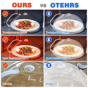 2 in 1, JesDiary Clear Microwave Cover & Multi-Purpose Mat- Mat as Bowl Holders, Cover for Plate Food Splatter Guard, Microwave Cooking Lid & Silicone Versatile Trivet, Dishwasher Safe,10.5inch, Grey