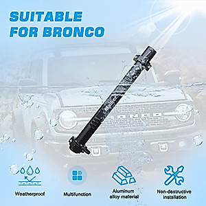 Maiker Antenna Mount & Tailgate Hinge Mount Single Flag Compatible with Ford Bronco 2021 2022, Aluminum, No Drilling(Black)