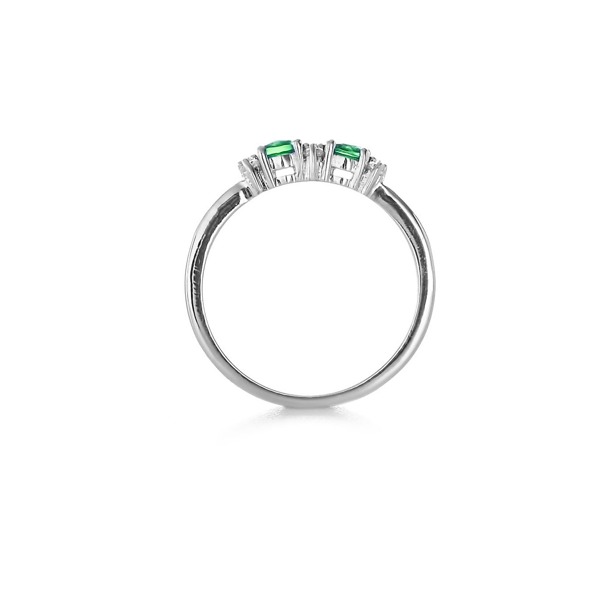 EVE'S ADDICTION Women's Personalized Sterling Silver Two Stone Simulated CZ Birthstone Ring (ring size 6) - Custom Birthstone Ring for Mom - Gift for New Mom - Gifts for Mom