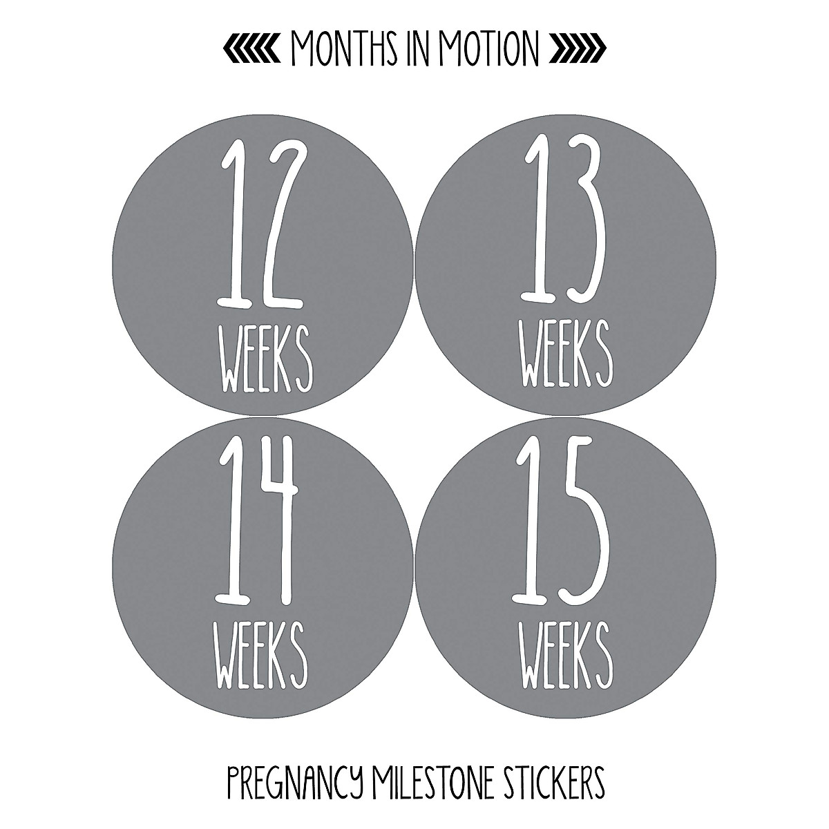 Months In Motion Weekly Pregnancy Growth Sticker | Week to Week Pregnant Expecting Photo Prop | Maternity Keepsake | Baby Bump | Weekly Stickers Photo (Set of 36 Stickers)
