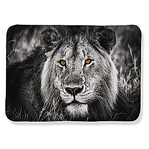 XYHH Area Rug Black and White Gray Lion Head for Living Room Dining Room Bedroom playroom Parent-Child Game mat Study Office Room Decor lz,58x80in,White 13