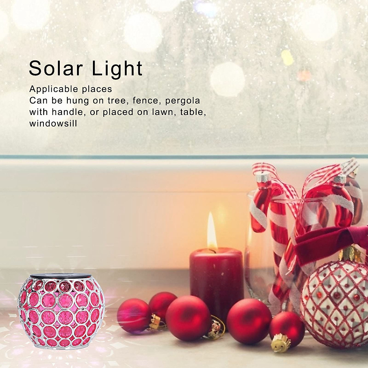 Solar Night Lights Lamp Wavy Point Ambient Lamp Stable Performance Soft Light Effect Lighting Supplies for Decoration Home Outdoor Garden