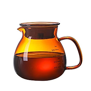 Dr.Cheolkfh Percolator Coffee Pot Colored Coffee Pot Set High Temperature Resistant Glass Pot Afternoon Tea and Coffee Sharing Pot Hand Made Tea Pot (Color : Brown-600ML)