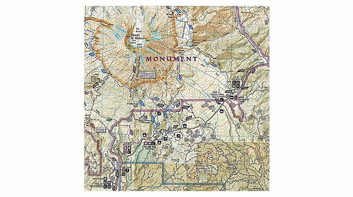 Mount St. Helens, Mount Adams Map [Gifford Pinchot National Forest ...
