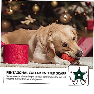 Hohopeti 1pc Knitted Cat Collar Nativity Accessories Bunny Sweater Bell Necklaces Pet Costume Accessories Doggie Neckerchief Dog Cute Collar Stylish Pet Collar Pet Collars for Dogs Green