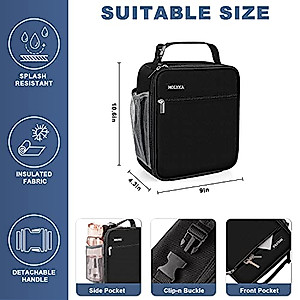 MOLYKA Lunch Bag - Insulated Lunch Box Durable Reusable Lunch Bag Adult Tote Bag for Men, Adults, Women (Black)