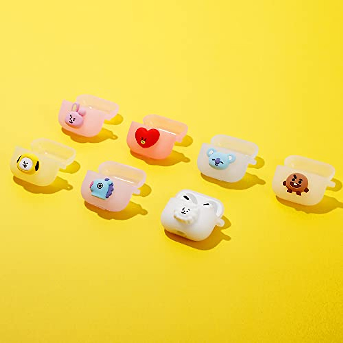 BT21 Case Compatible with Apple AirPods 3rd Generation Case, Translucent Gen Jelly Case with Compatible with AirPods 3 Case, Wireless Charging [Official Merchandise] [7FLAVORS] (TATA)