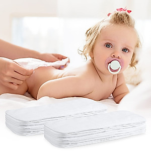 24 Pack Cloth Diaper Inserts Reusable Newborn Cloth Diaper 3 Layer Absorbent Breathable Diaper Inserts Overnight Microfiber Cloth Diaper Liners with an Extra Diaper Bag