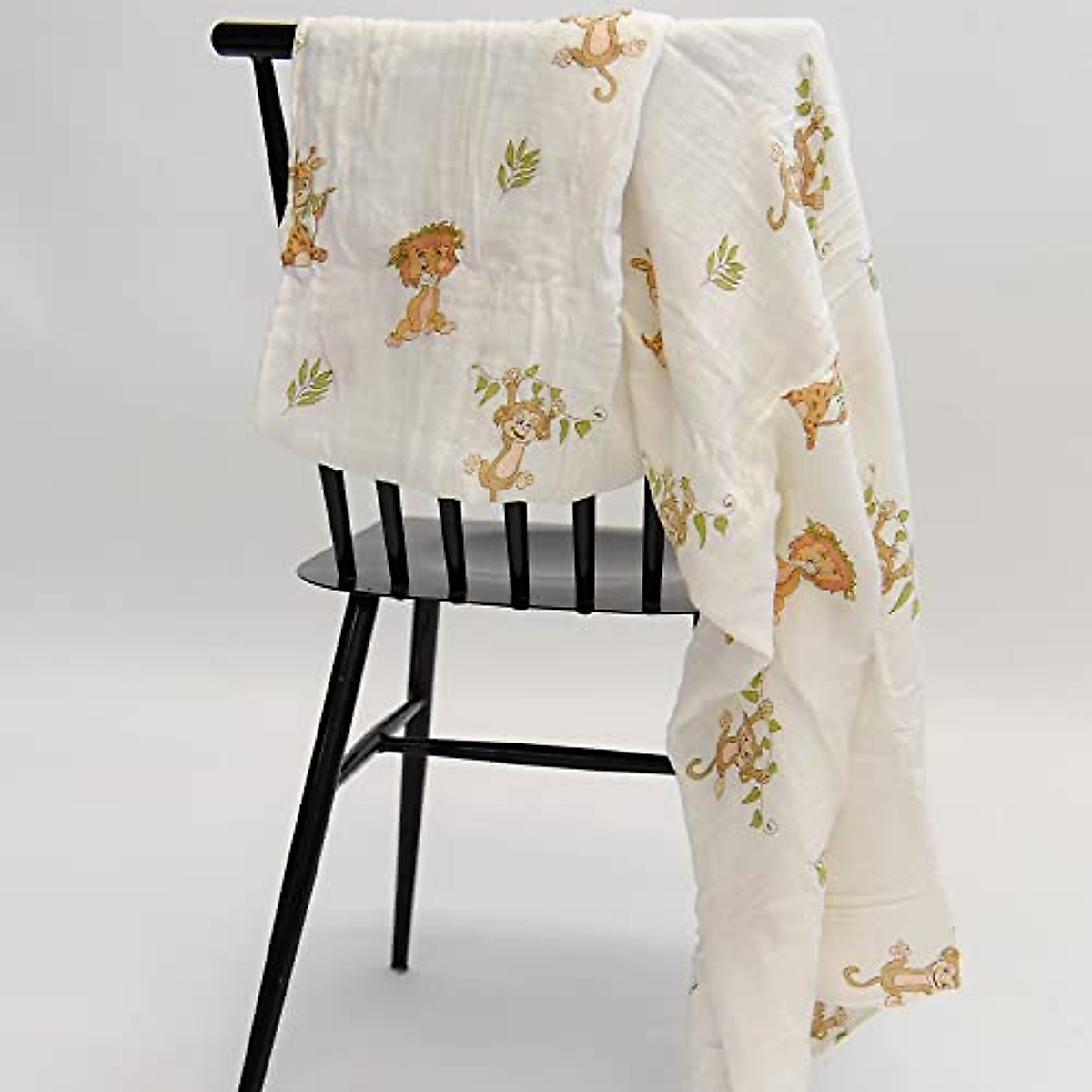 Brilliant Bambino - Baby Swaddle Receiving Blanket - 2 Pack | Boho Safari Animals & Sunrise Set | Muslin Cotton Blend | Newborn Essentials | Boys & Girls Baby Stuff | Swaddle Blanket