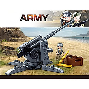 hhohio Hunter Tank Destroyer, Military Brick WW2 Flak Anti-Tank Gun Sets, Army World War 2 Toys Building Block with 3 Soldiers Figures (459 Pieces)