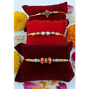 Rakhi for brother | Bracelet set of 2,3 and 4 Unique Design| Made of Brass with idol symbolic design and antique designer rakhi/bracelet | Best Gift for brother, Sister and family member. (style 6)