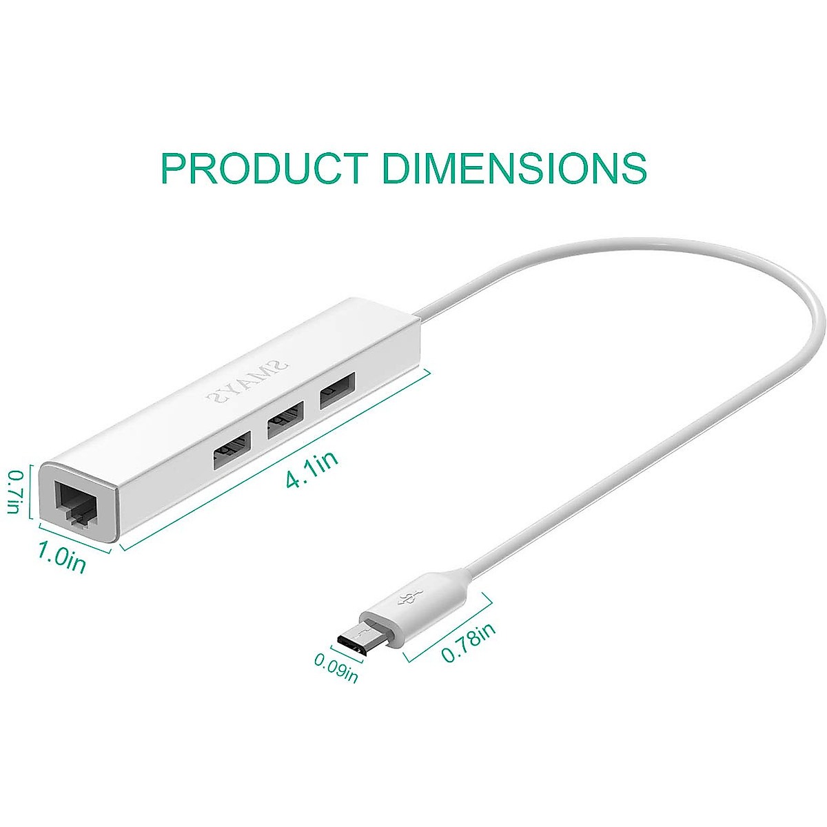 Chromecast Ethernet Adapter, Micro USB OTG Hub to Attach Thumb Drive