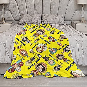 Anime Pirate Flannel Throw Blanket Soft Resistant for Living Room/Bedroom/Sofa/Chair 50"x60"