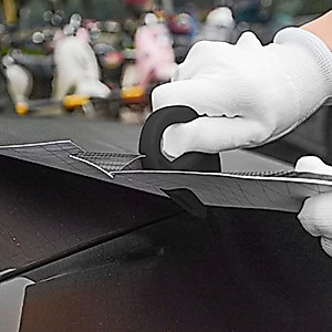 Moioee 2 Pack Snitty Safety Cutter, Car Vinyl Film Cutting Tool, Carbon Fiber Wrap Paper Decal Sticker Paper Slitte, Utility Knife with Razor Blade for Window Tint, Gift Paper, Craft (Black)